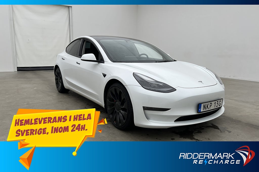 Tesla Model 3 Performance 513hk Autopilot Pano AWD (NKP13G) - Bytbil.com